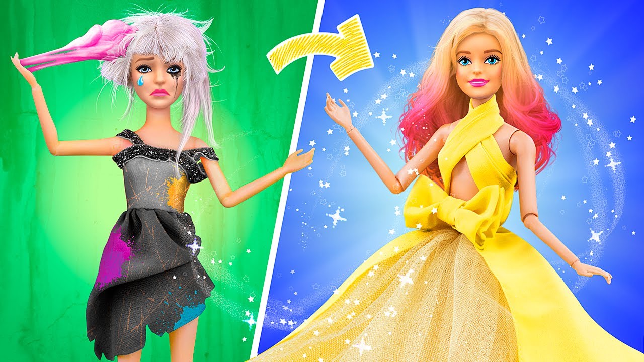 Búp Bê Barbie Biến Hóa / Ý Tưởng DIY Cho Búp Bê Barbie Cỡ Nhỏ - YouTube