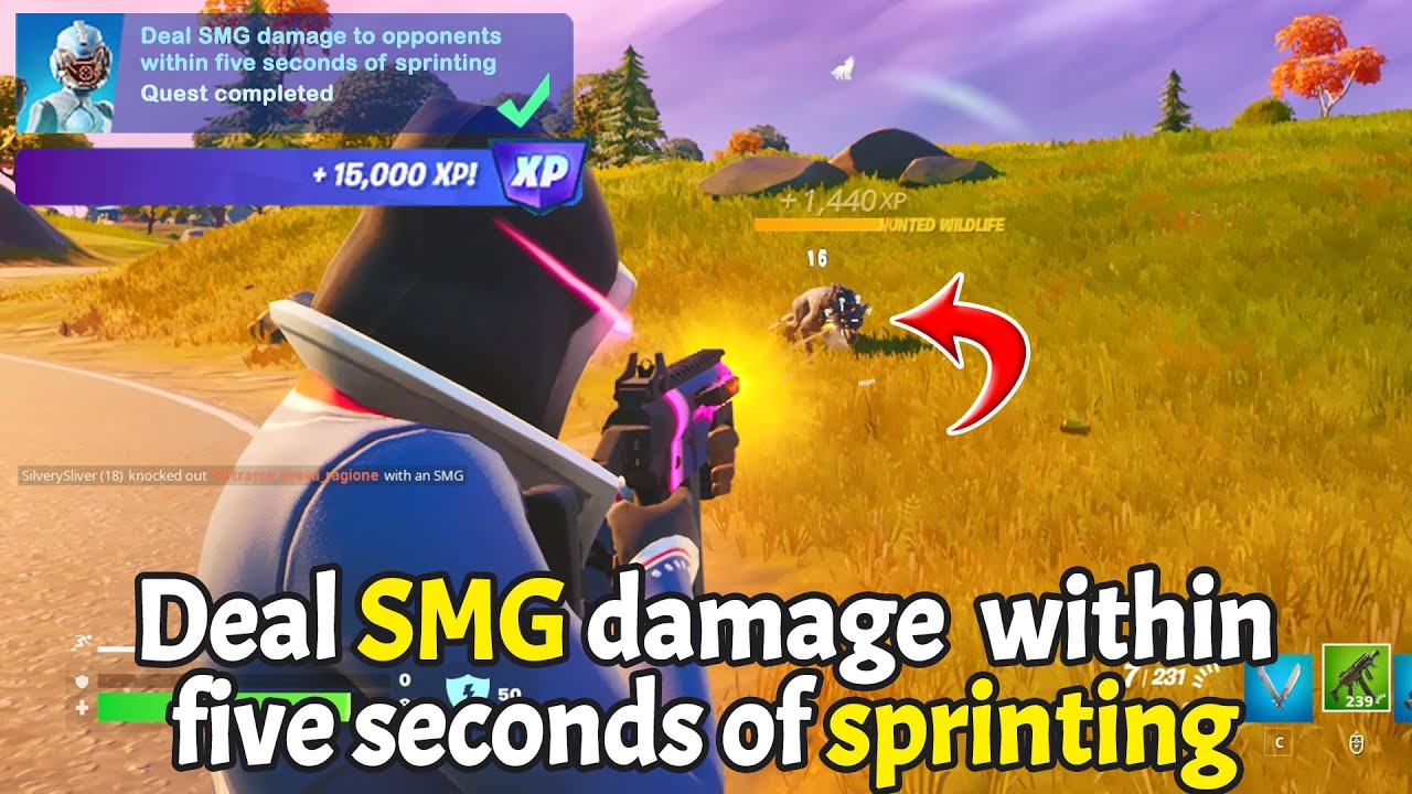 Deal SMG damage to opponents within five seconds of sprinting ...