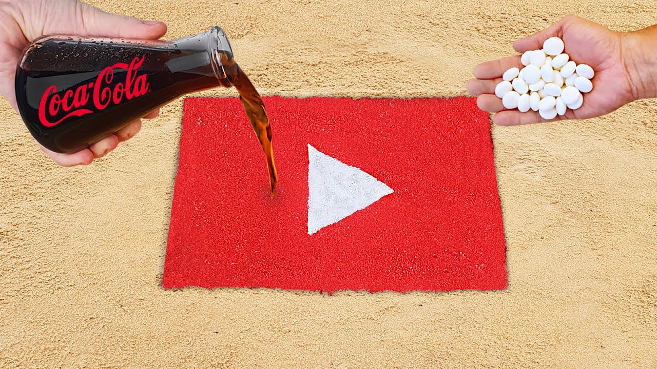 YouTube Logo with Colorful Sand, Coca Cola and Mentos - YouTube
