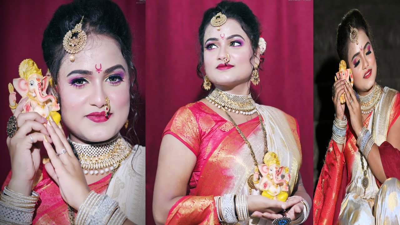 Maharashtra makeup look ll how to do flawless makeup ll make up step by ...