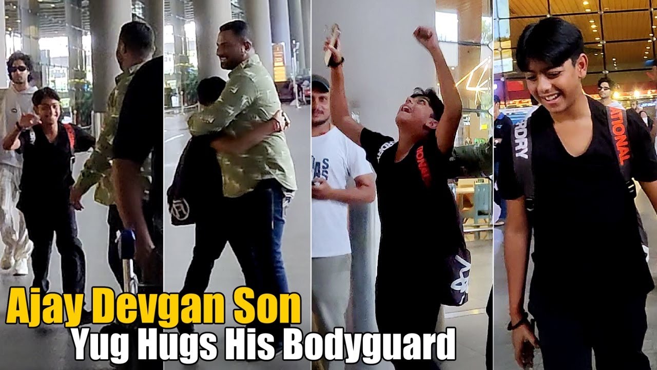 Never Seen Behaviour Of Ajay Devgan Son Yug Devgan! Star Kid Yug RESPECTING His Bodyguard..Hugs ...
