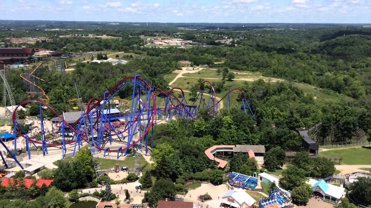 Banshee ride at King's Island - Seen from above - YouTube