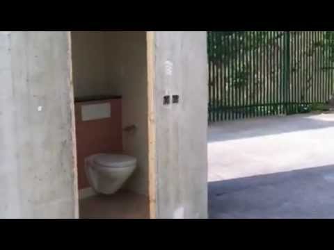 BRAND NEW CONCRETE BATHROOM POD - YouTube