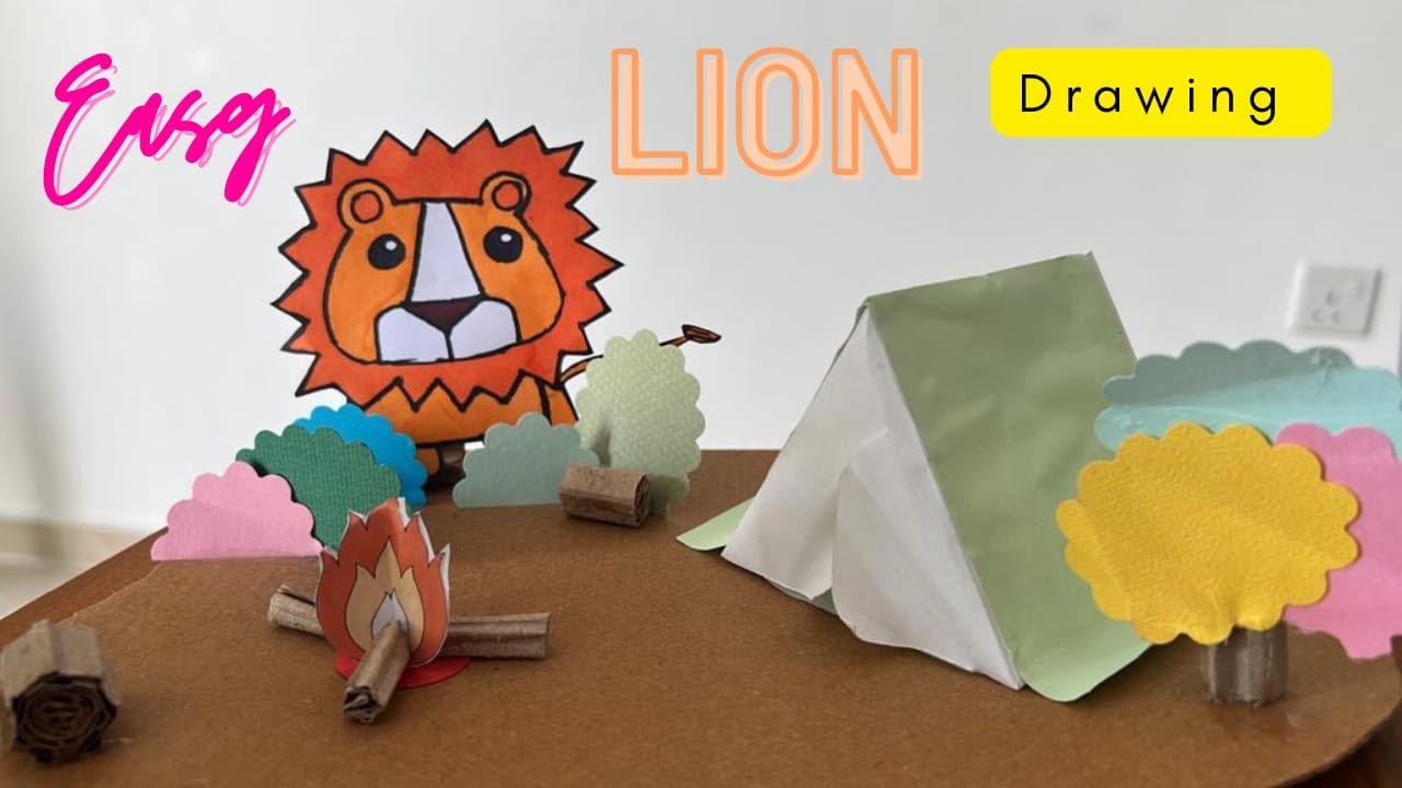 Learn how to DRAW a LION 🦁 #art #kindergarten #preschool #lion #craft # ...