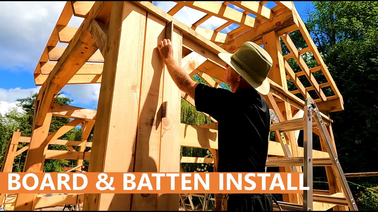 108 - Timber Frame Shed | Boards & Batten | Part 8 - YouTube