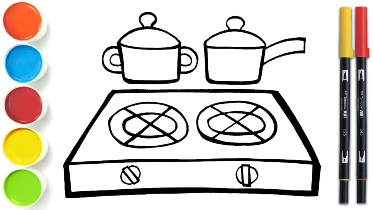 Stove Drawing, Painting & Coloring For Kids and Toddlers_ Child Art ...