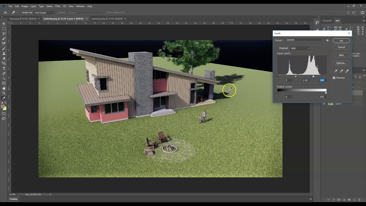 Merging Lines, Shadows & Materials in Photoshop - YouTube