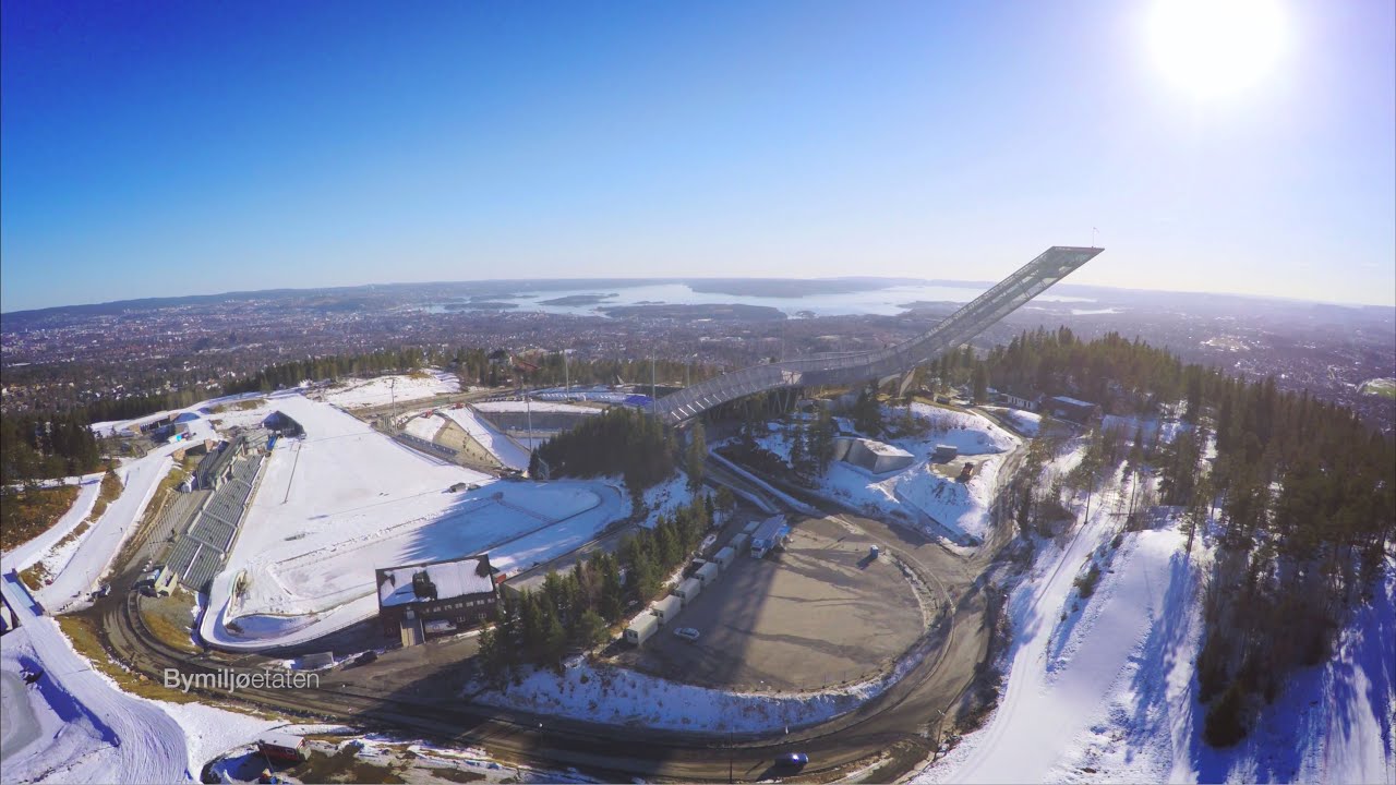 Holmenkollen fra lufta - YouTube