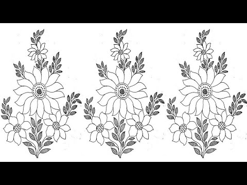 Embroidery Art | Black Pen Drawing