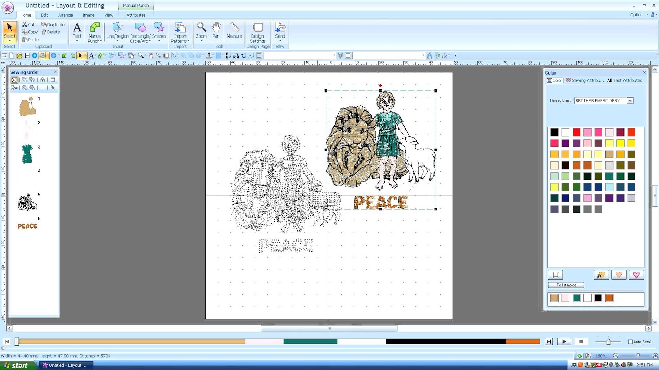 Brother PE Design Next: Editing DST & other files 2 of 3 (Lesson 9 ...