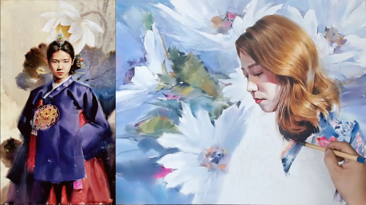 Watercolor portrait painting/인물수채화/misulbu/水彩画/水彩畫 - YouTube