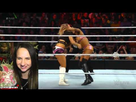 WWE Raw 1/19/15 Paige Natalya vs Alicia Fox Summer Rae