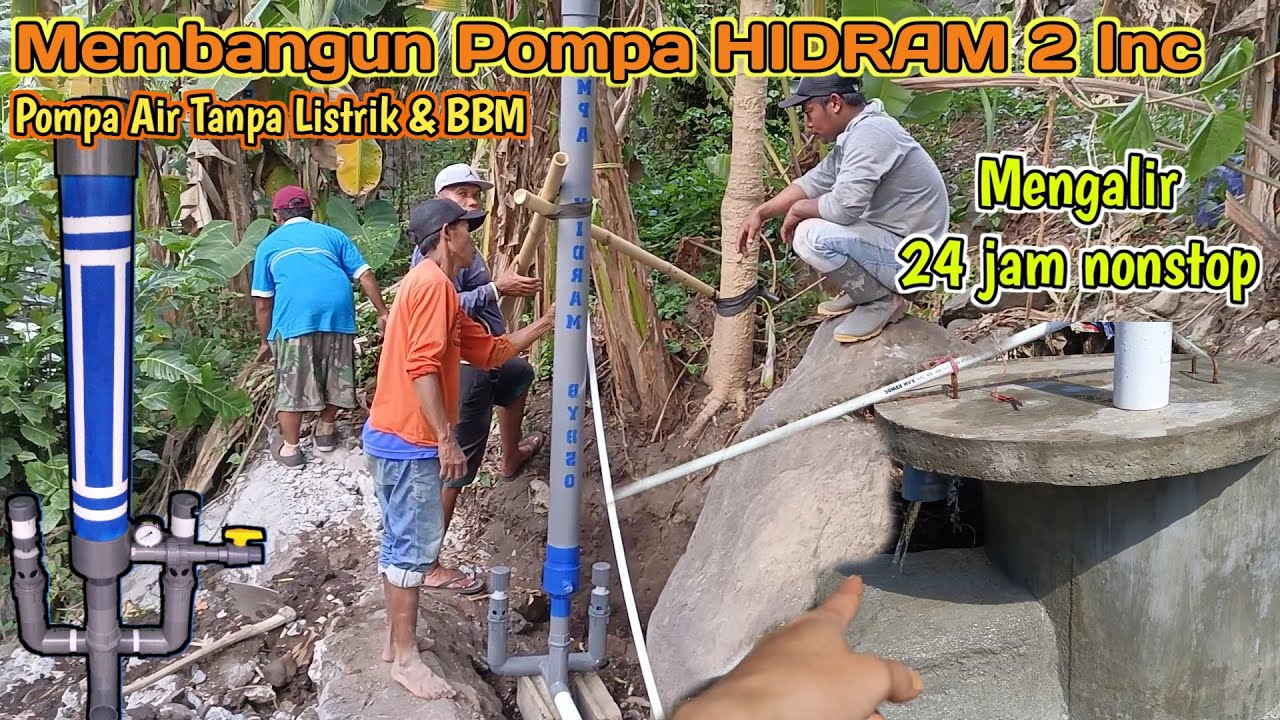 Pembangunan Pompa Air Bebas Listrik Dan BBM, Pompa Hidram 2 Inc # ...