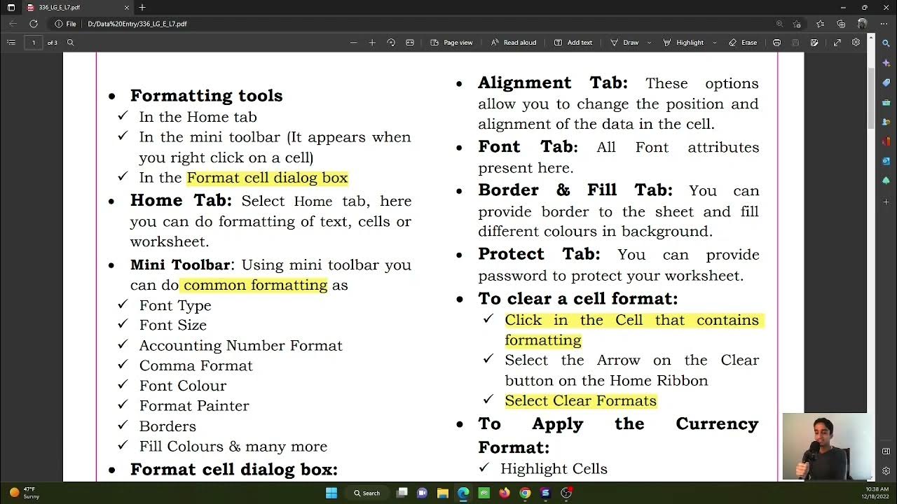 Lesson 7 Learners Guide Formatting Documents - YouTube