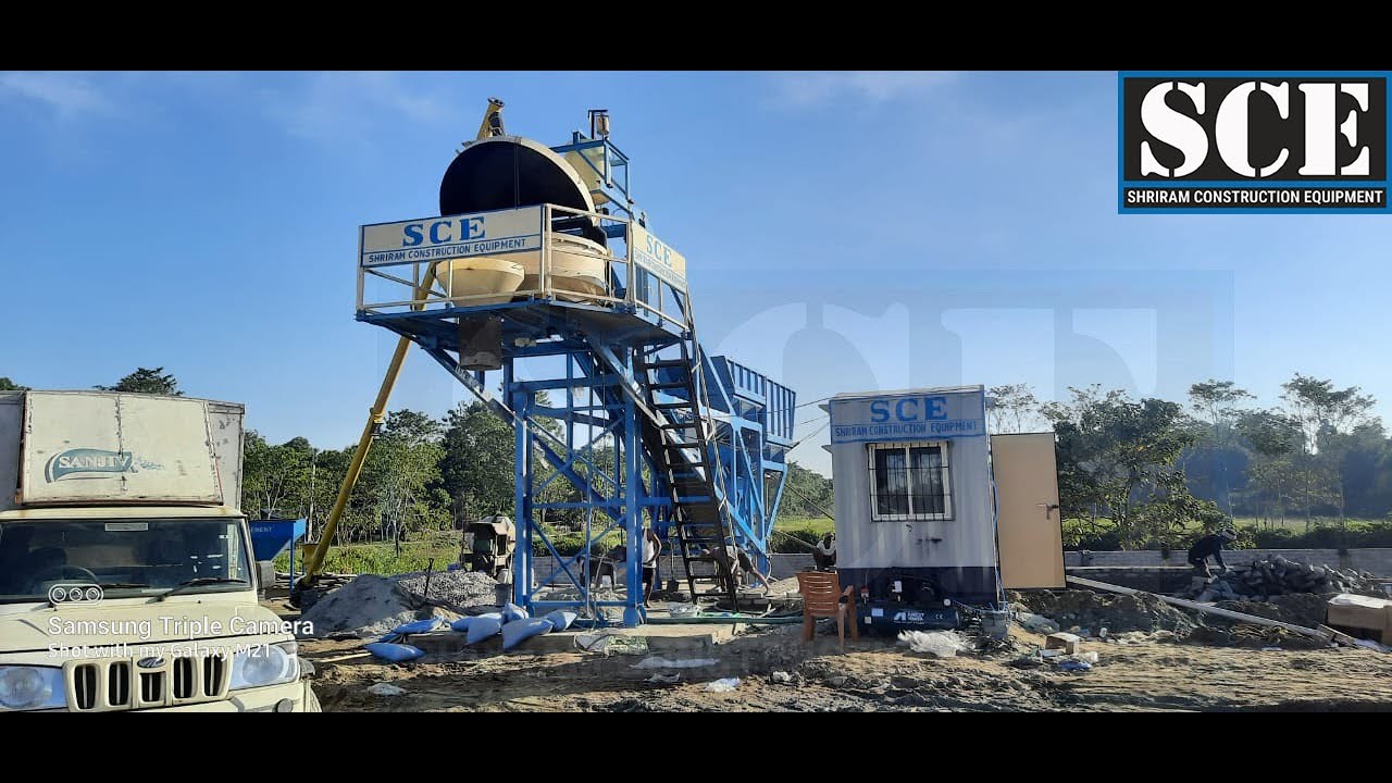 CP30 CONCRETE BATCHING PLANT WITH TURBO PAN MIXER SHRIRAM - YouTube