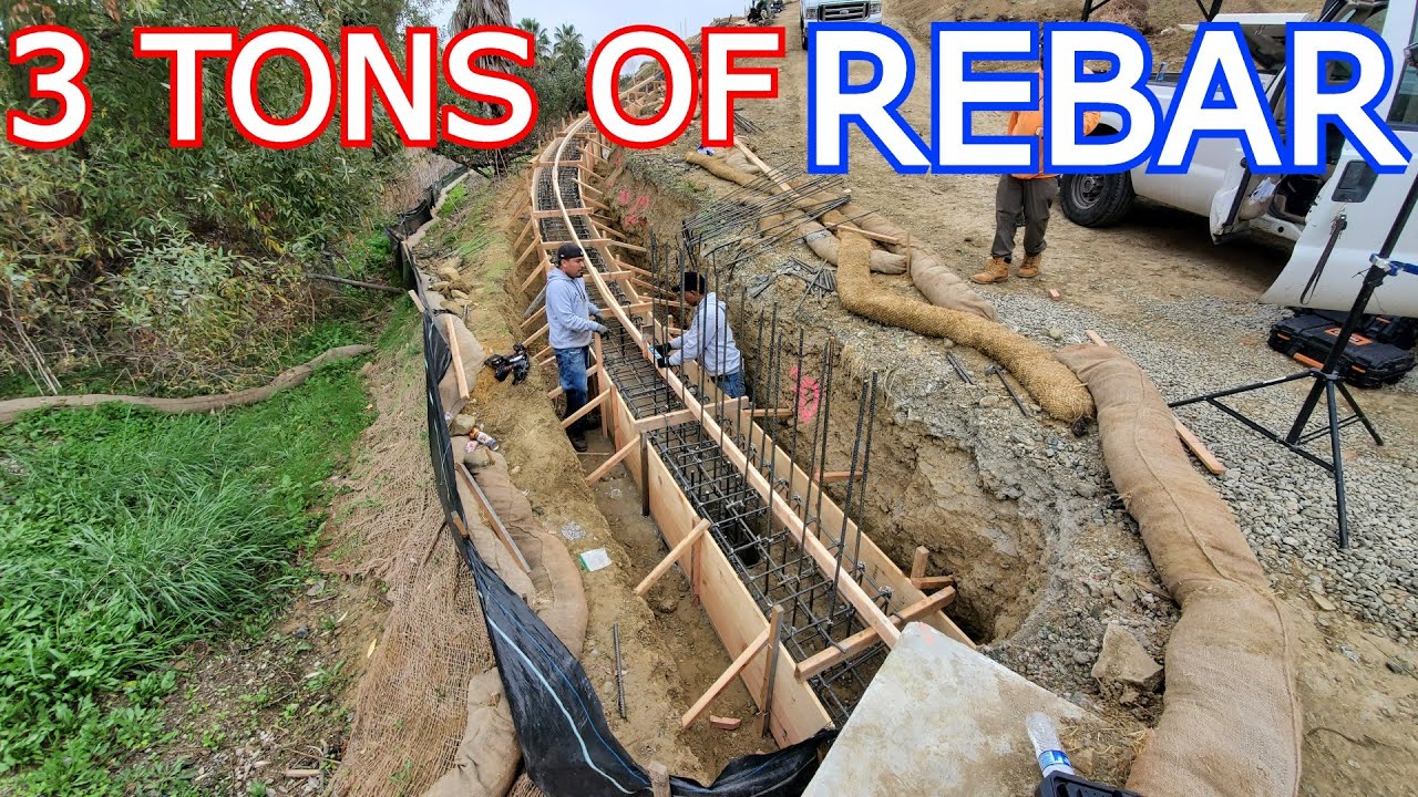 Concrete Footing | Cutting, Bending & Laying Rebar For Wall - YouTube