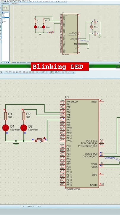 Blinking Led Simulation In Proteus Stm32 Project Stm 32 Stm32cubeide Shortvideo Shorts