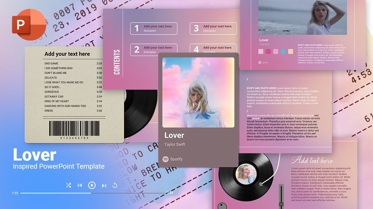 Taylor Swift Lover Album Inspired Template | Aesthetic PowerPoint ...