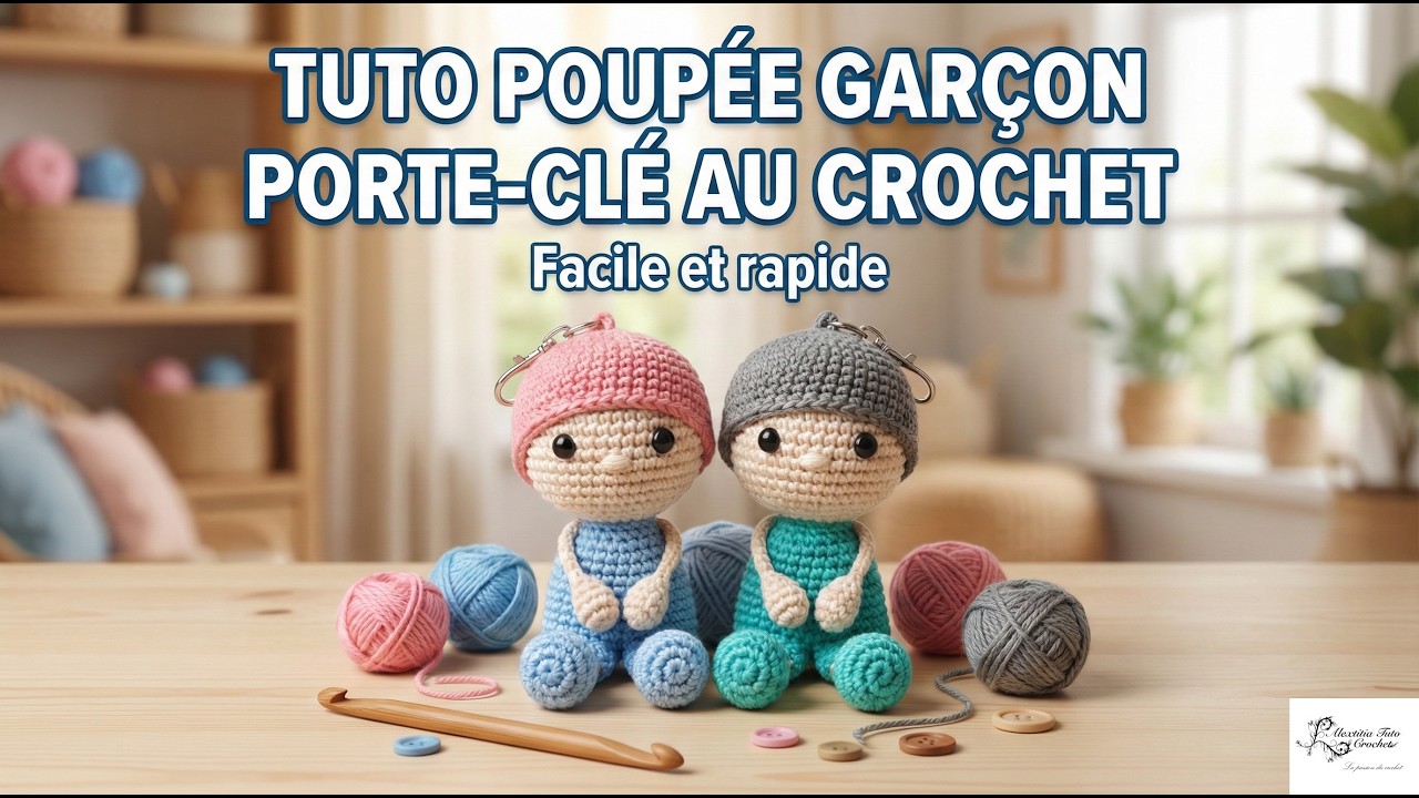 Tuto poupée garçon porte clé au crochet - YouTube