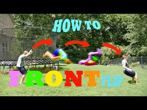 How to do a FRONTFLIP on Ground and Trampoline | BEST TUTORIAL | learn ...