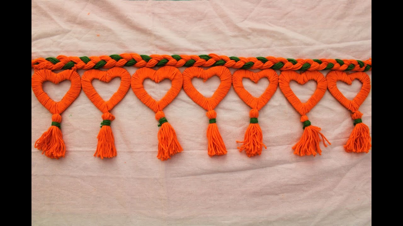 How to make Woolen Door Toran || Easy Woolen Door Toran - YouTube