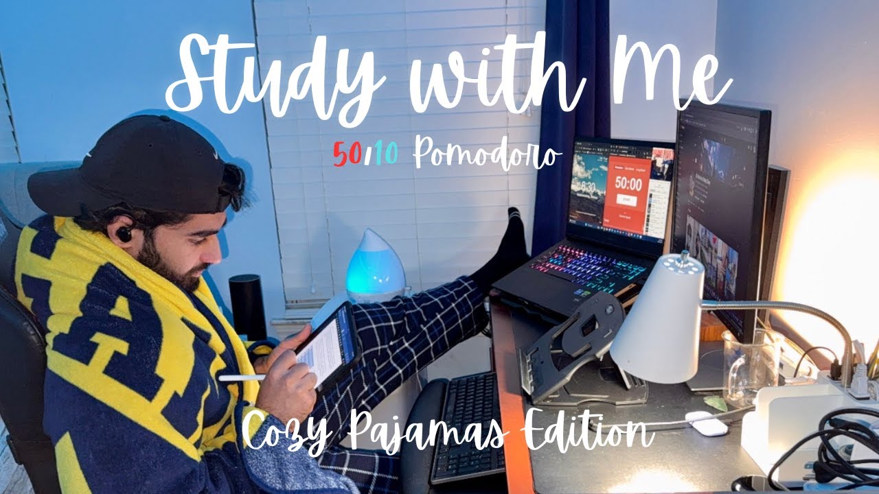 3 Hour Chilly Night Study with Me in PJs for Medical School, 50/10 Pomodoro w/ Lofi beats (01/16 ...