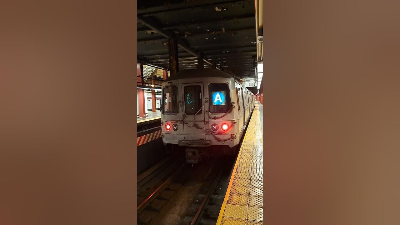 Manhattan Bound R46 A train entering and leaving Utica Avenue - YouTube