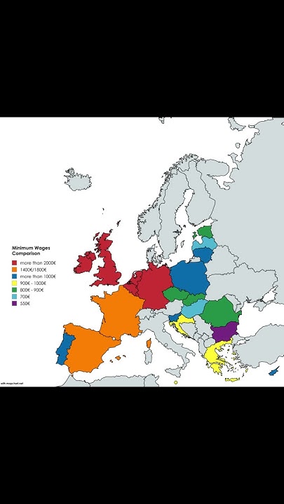 Minimum Wages in the European Union Countries #map #germany #uk #france - YouTube