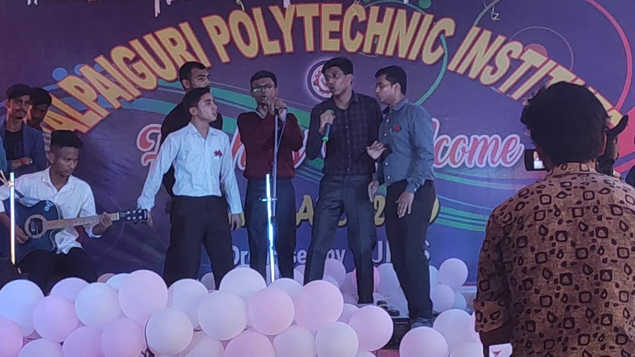 First performance on the stage in college freshers - YouTube