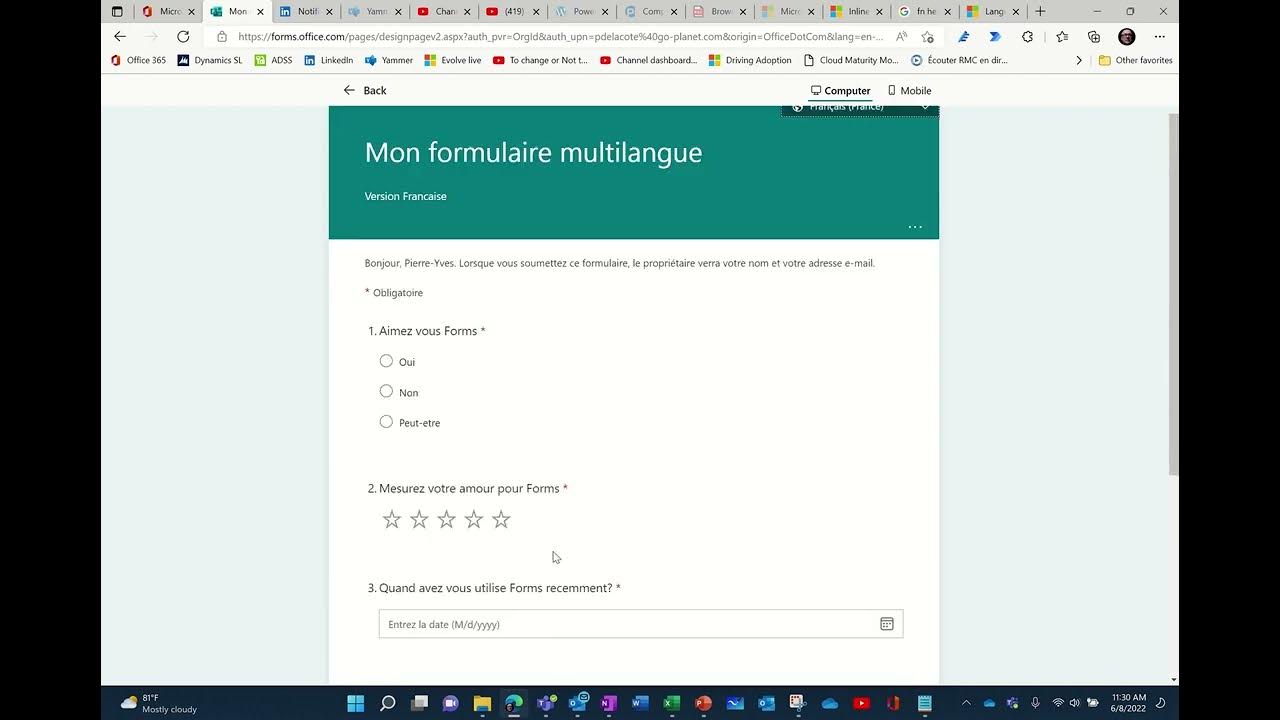 How to create a multilingual Forms - YouTube