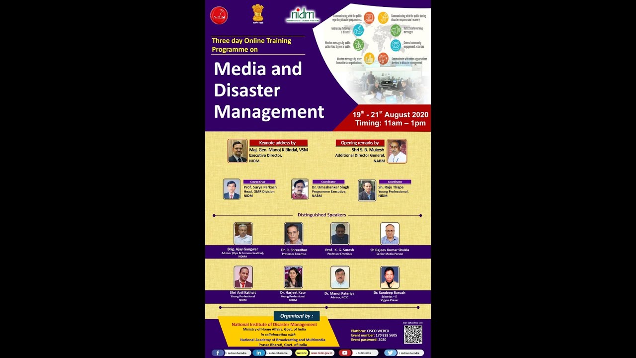 3-Days Online Training Programme on Media and Disaster Management ...
