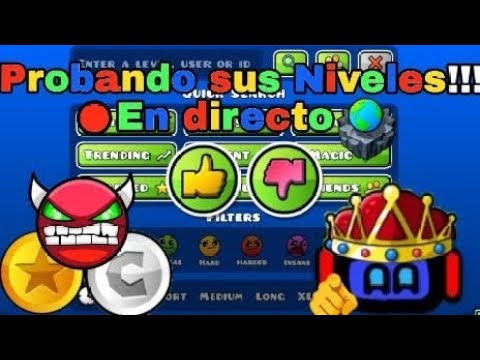 EN DIRECTO🔴-Probando sus niveles de GD!!!-Geometry dash 2.2 - YouTube