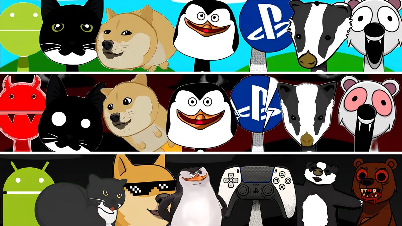 Incredibox Sprunki OC Phase 1 to Phase 3 Skipper, Doge, Playstation ...