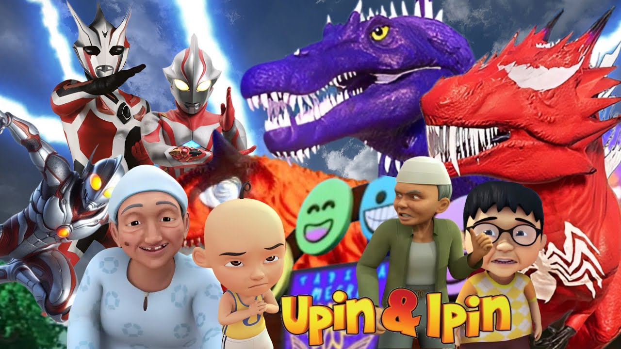 Upin Ipin Takut Ada Tirex Dinosaurus Menakutkan Biru Ganas Ultraman ...