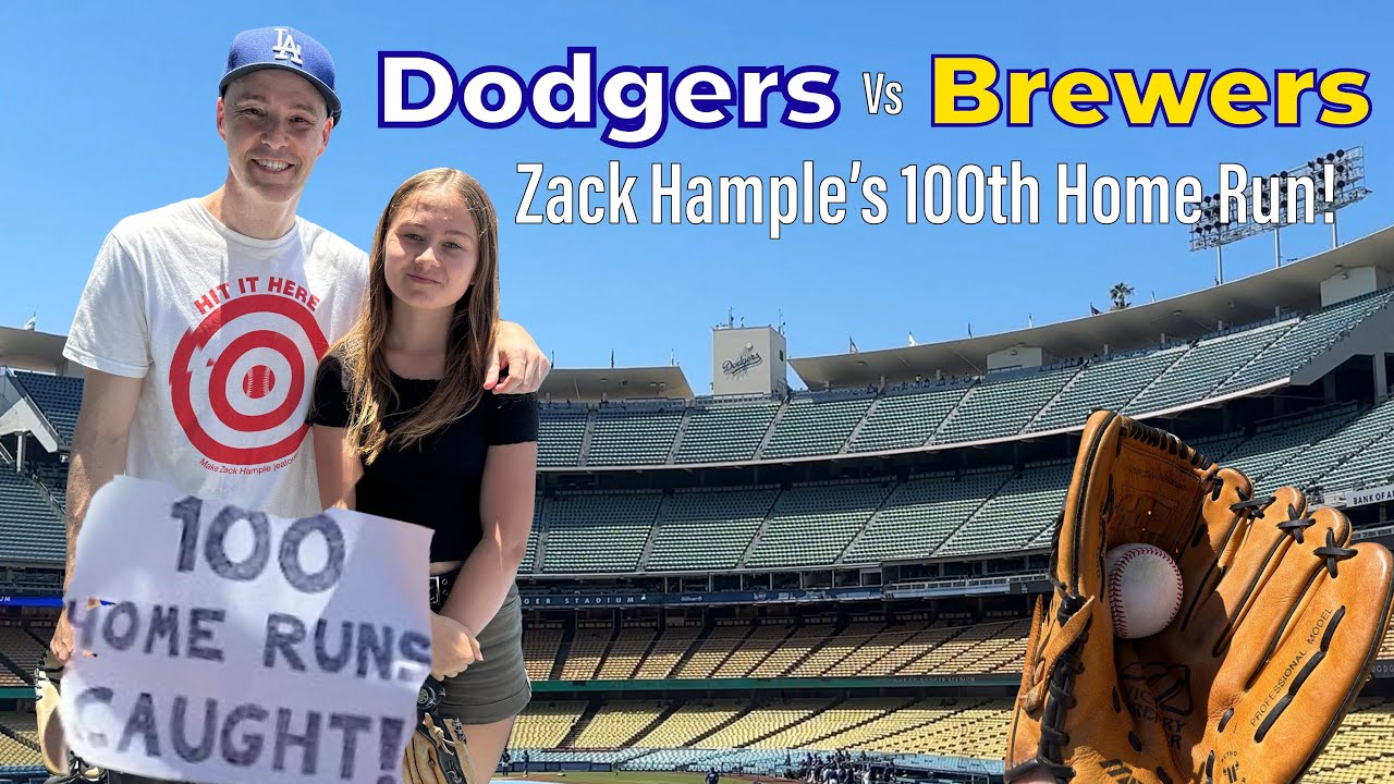 Dodgers vs Brewers - Zack Hample Gets His 100th Home Run - YouTube