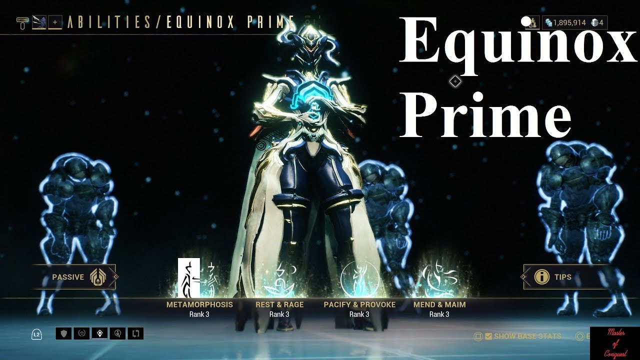 Warframe (PS4) - Equinox Prime and Tatsu Test - YouTube