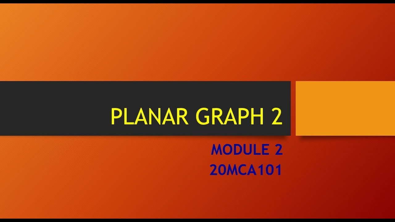 PLANAR GRAPH 2 # EULER FORMULA#K33 IS NON PLANAR# 20MCA101 VIDEOS ...