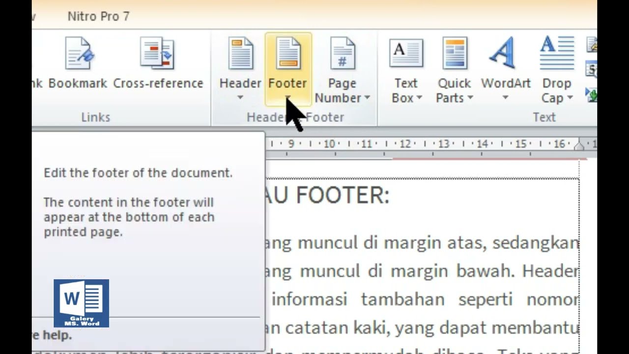 Cara Membuat Header dan footer dengan benar di MS Word - YouTube