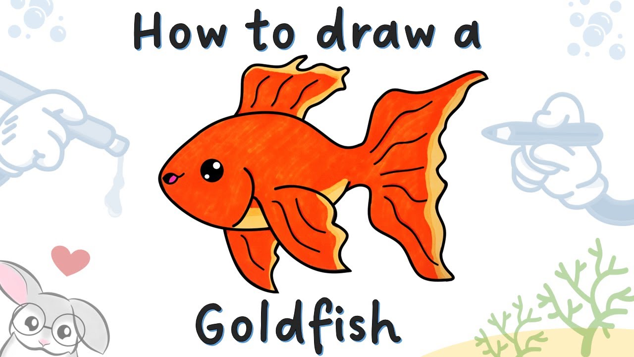 How to draw a Goldfish | Happy Fingers Kids Art - YouTube