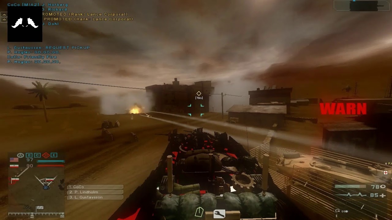 Battlefield 2 gameplay m1a2 3rd camera view with new crosshair - YouTube