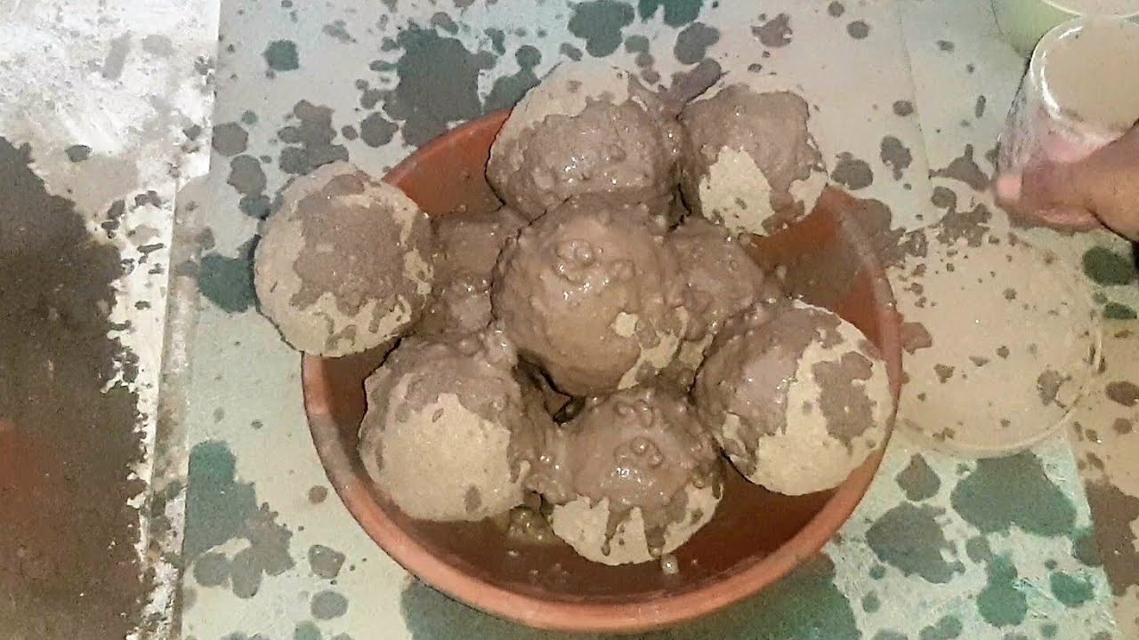 New video little damp balls crumbling with paste pouring - YouTube