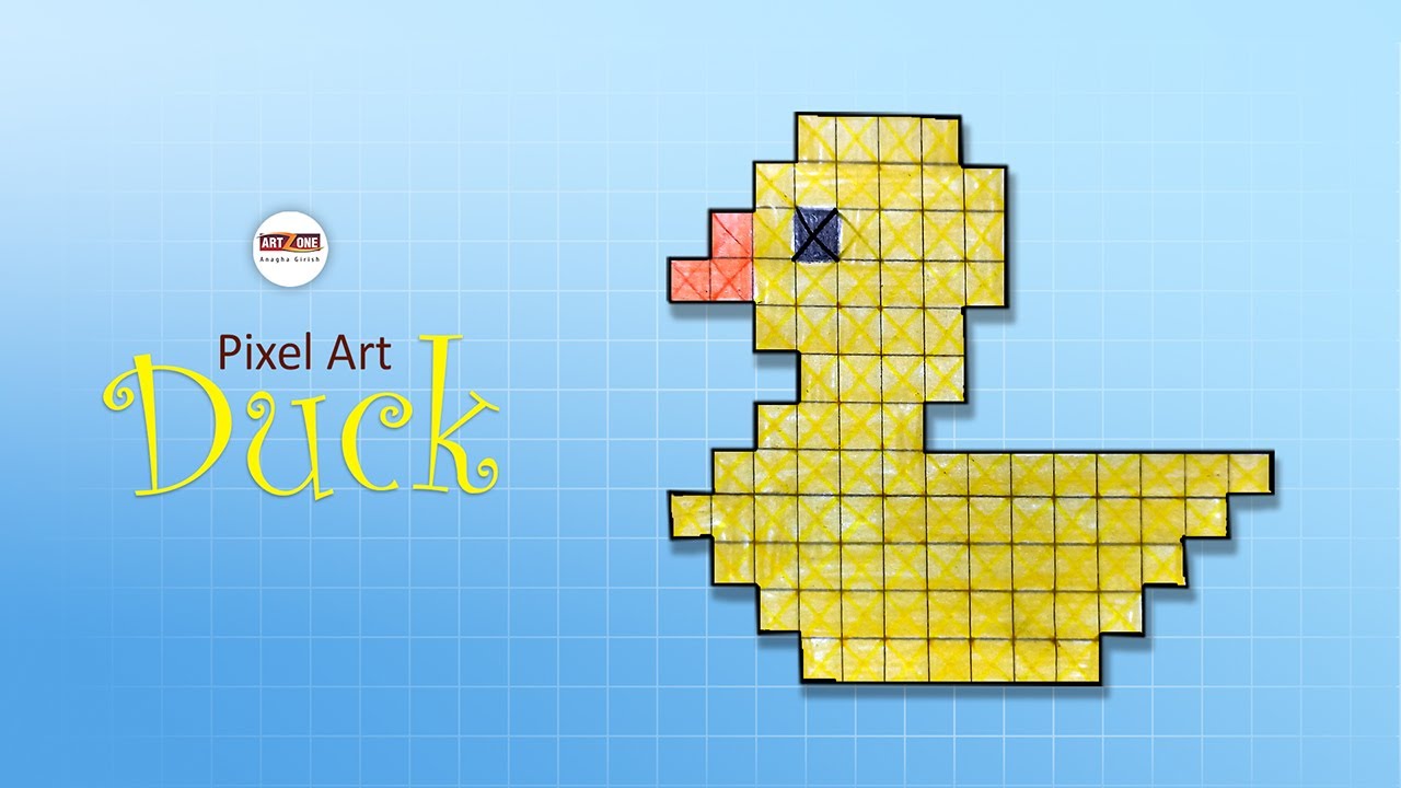 How to draw Pixel Duck drawing - YouTube