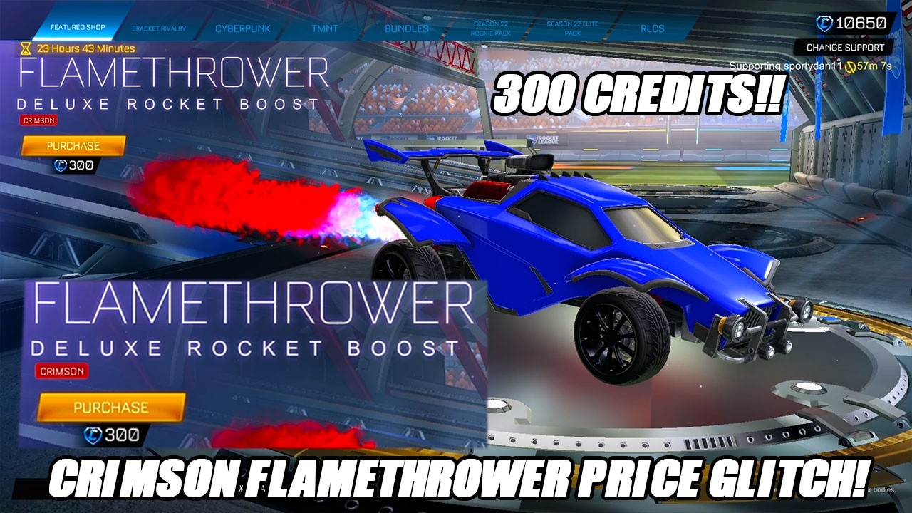 *NEW* CRIMSON FLAMETHROWER BOOST GLITCHED In The Rocket League Item ...