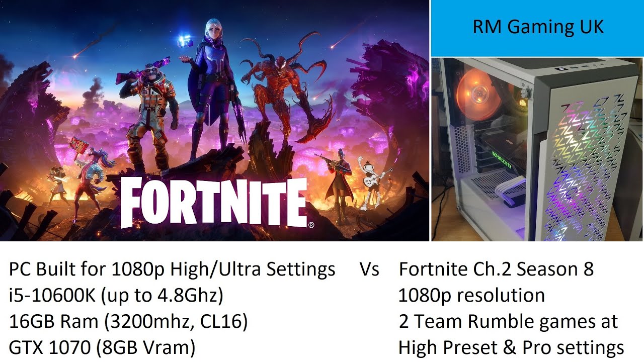 1080p High/Ultra settings PC i5-10600k@up to 4.8Ghz, 16GB Ram, GTX 1070 ...