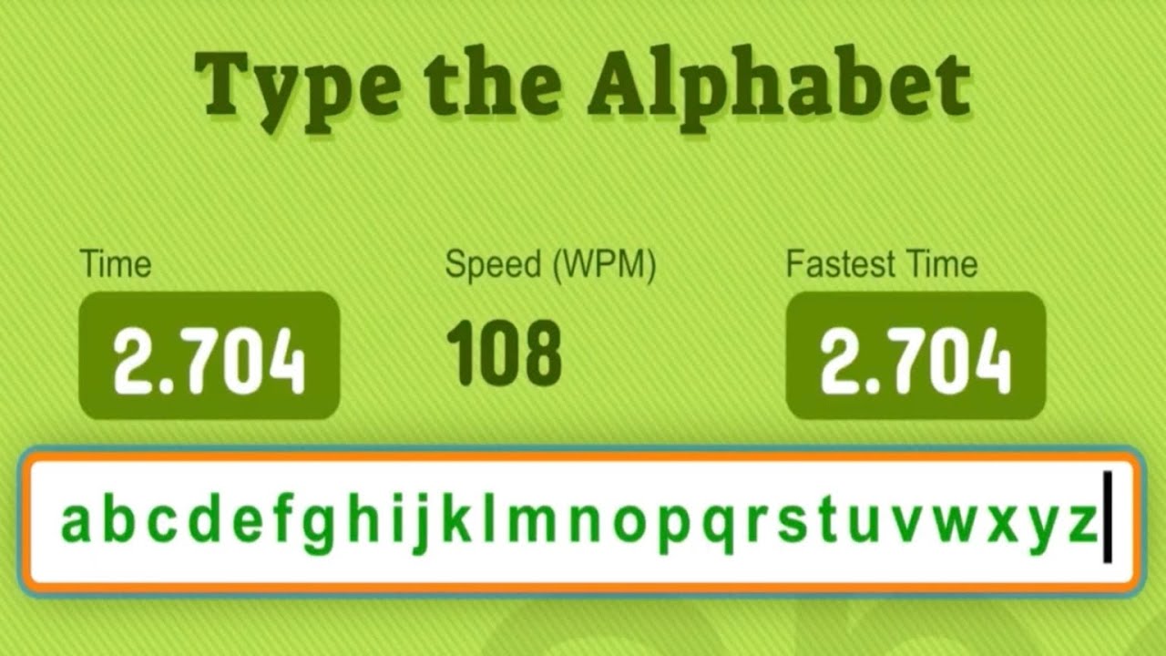 Typing the Alphabet in 2.704 Seconds - YouTube