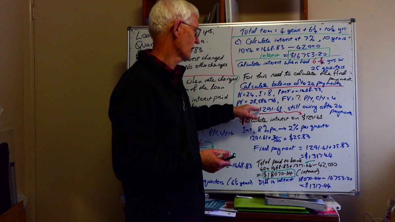 Example of calculating total interest paid on a reducing balance loan ...