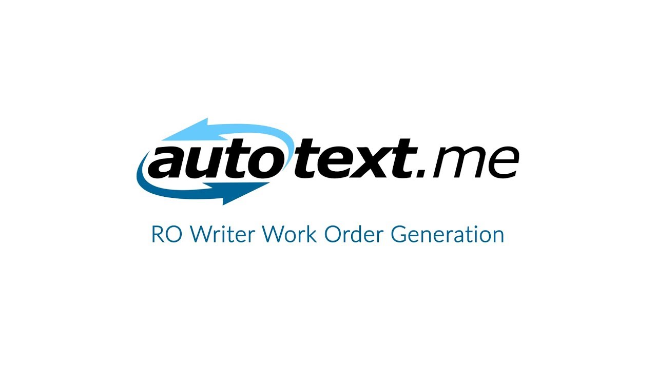 RO Writer Work Order Generation - YouTube