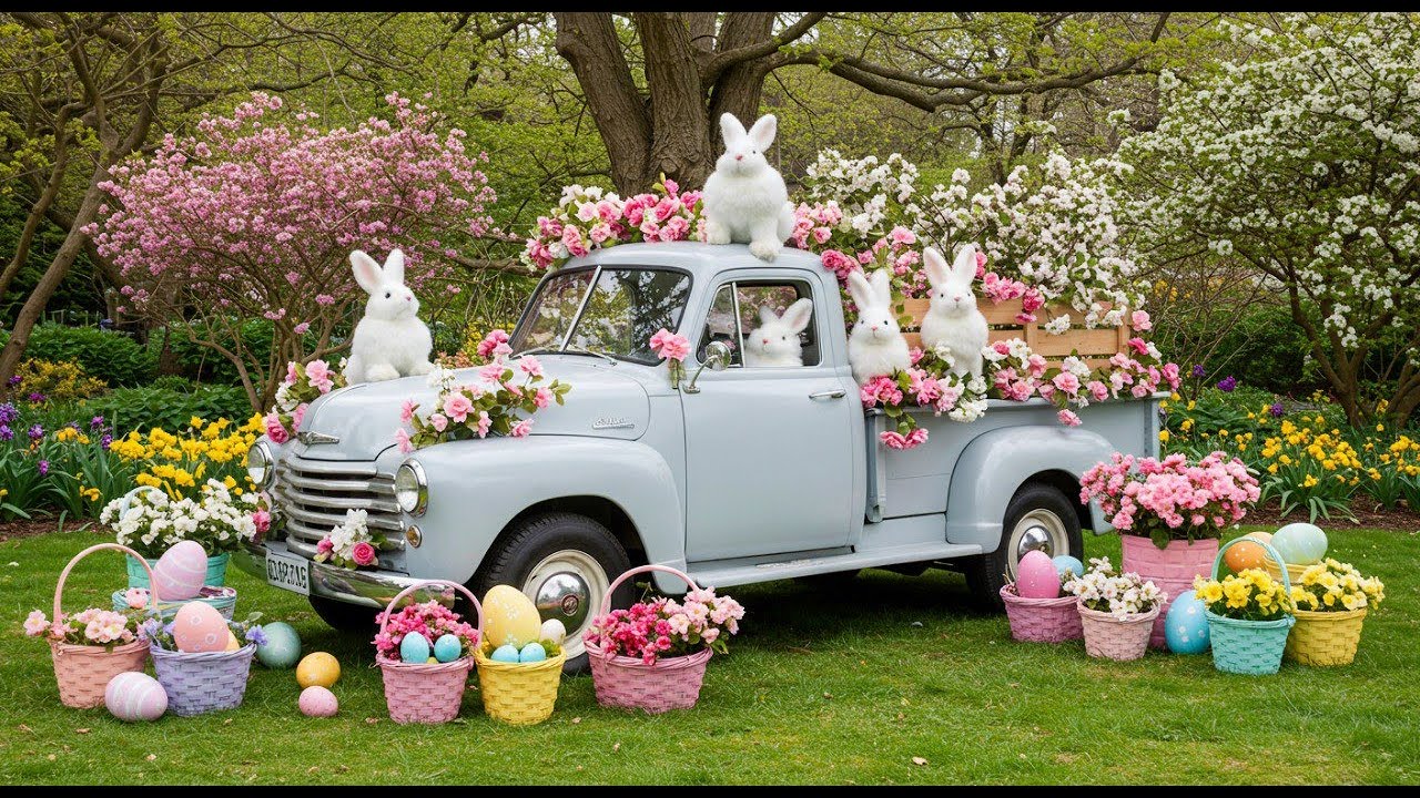 Aesthetic Easter Bunny Garden – Soft Jazz & Cozy Spring Ambience for ...