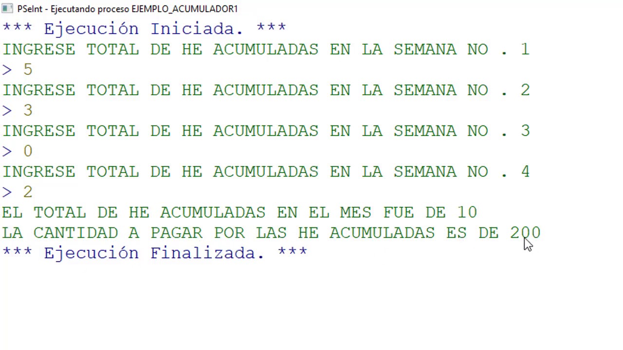 ACUMULADORES EN PSEINT - YouTube