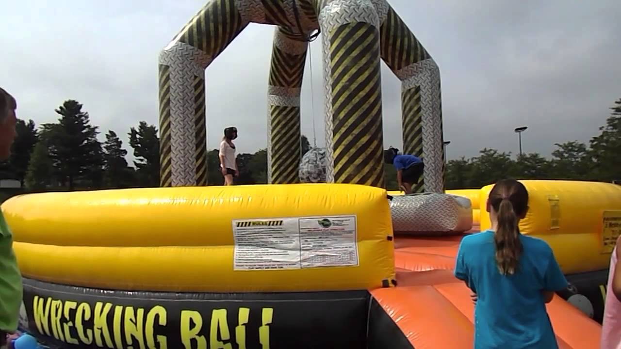 Wrecking Ball Inflatable Game - YouTube